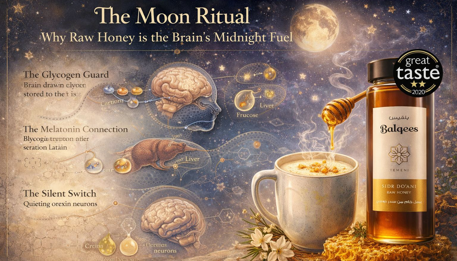 The Moon Ritual: Why Raw Honey is the Brain’s Midnight Fuel – Balqees