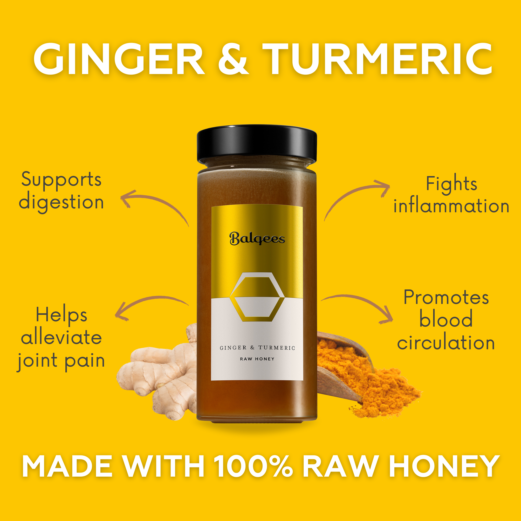 Raw Ginger Honey and Turmeric Fusion | Balqees